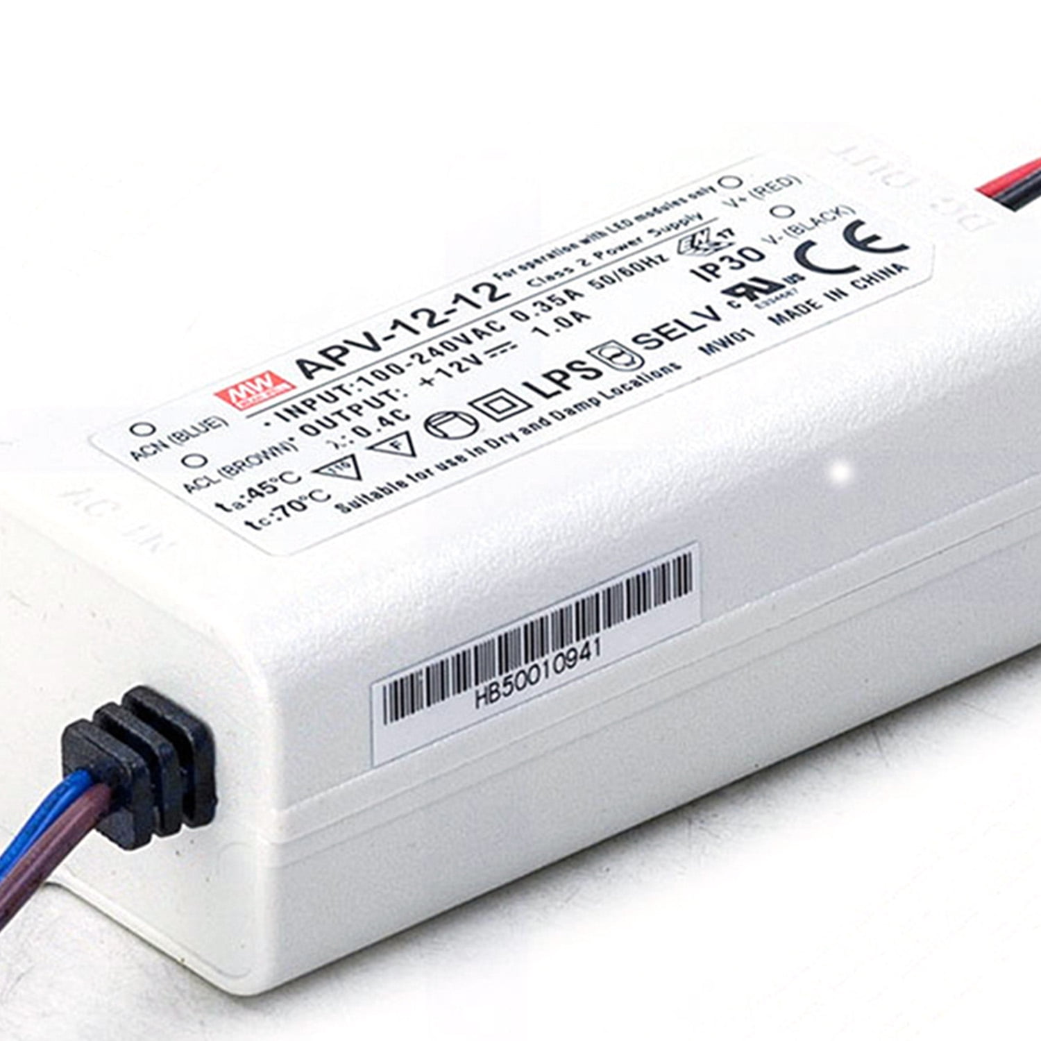 MEAN WELL APV-12-12 12V 12W Constant Voltage Power Supply, Compact ...