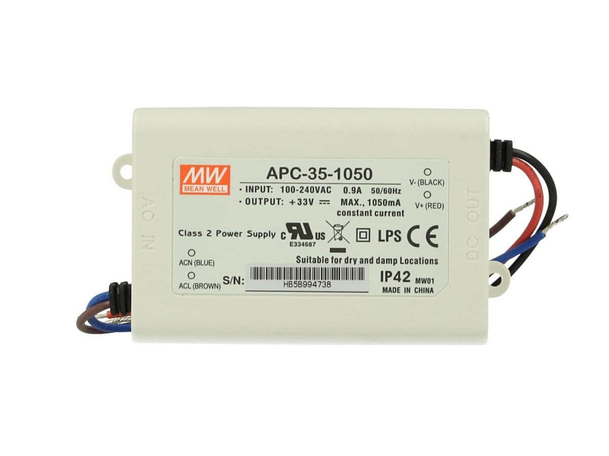 MEAN WELL Drive C-35-1050 Single Output 35W 11~33V 1050mA Power Supply ...