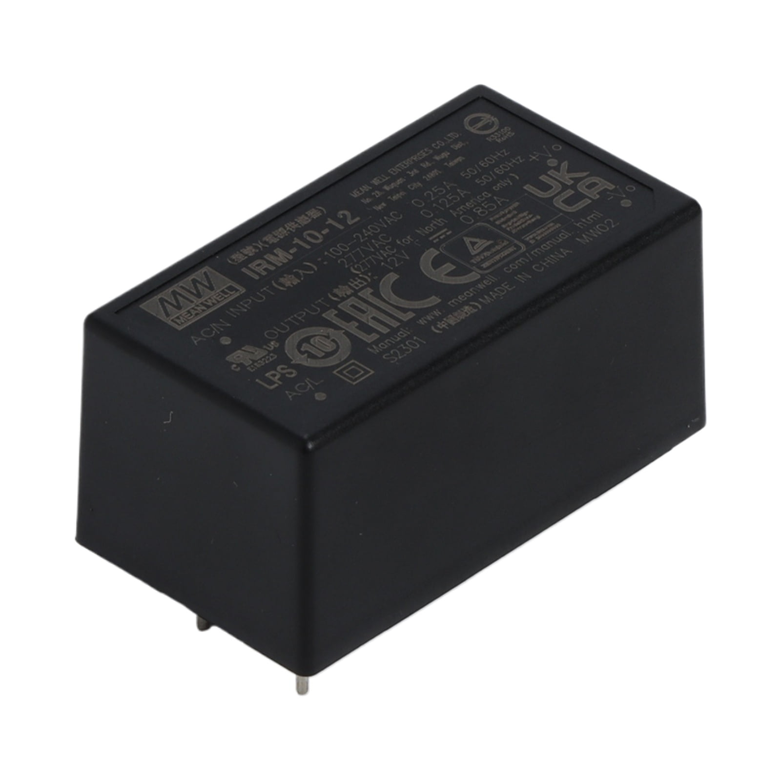 MEAN WELL IRM-10-12 12V 10W AC-DC PCB Mount Power Module, Low Power ...