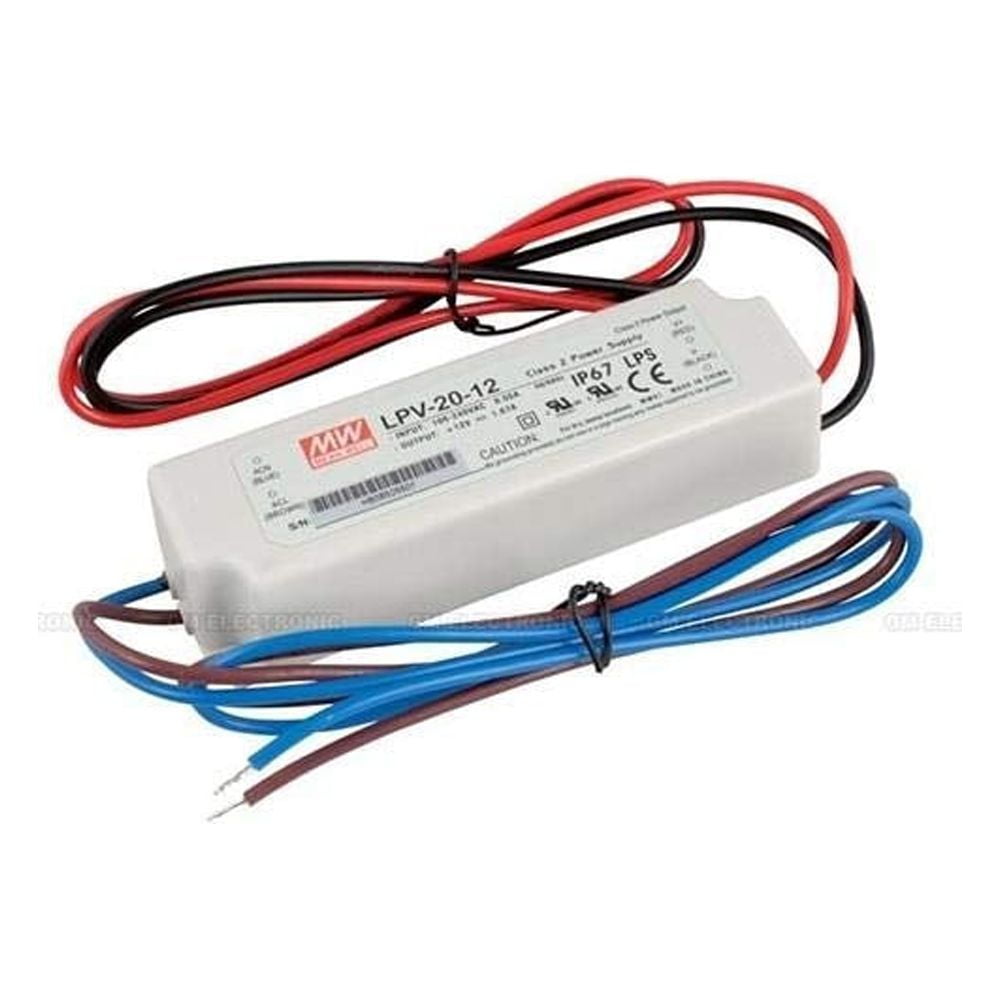 MEAN WELL LPV-20-12 AC to DC Power Supply, Enclosed LED Single Output ...