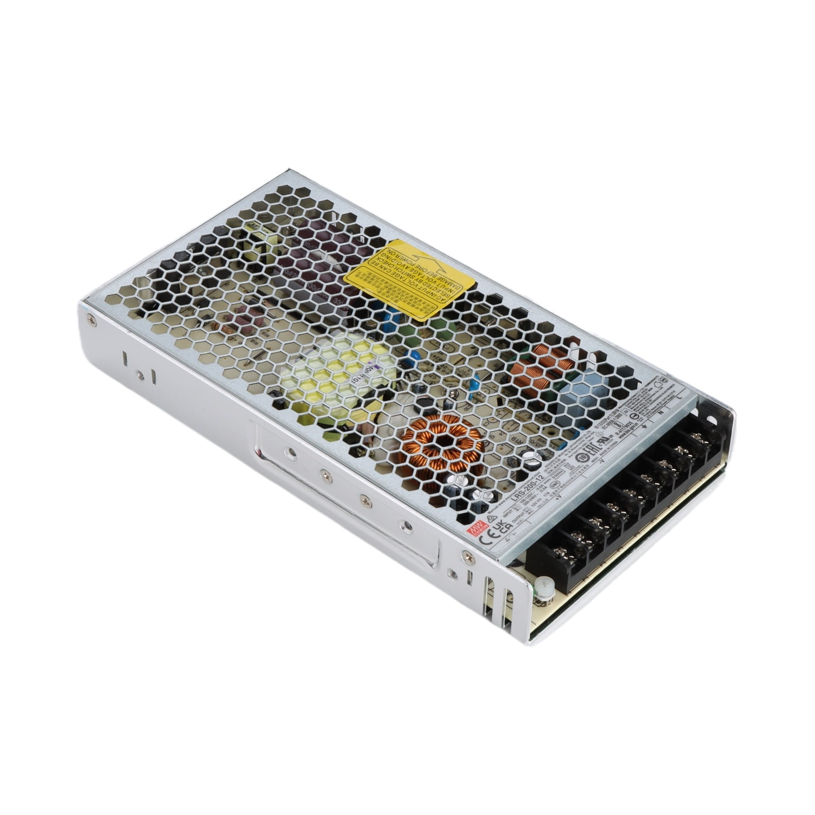 MEAN WELL LRS-200-12 12V 204W Single Output Power Supply, High Efficiency, Industrial Use ...