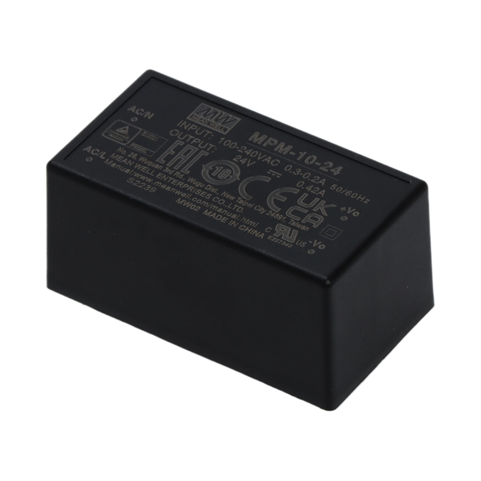 MEAN WELL MPM-10-24 Medical Power Supply 24V 10W Low Leakage, Wide Temp ...