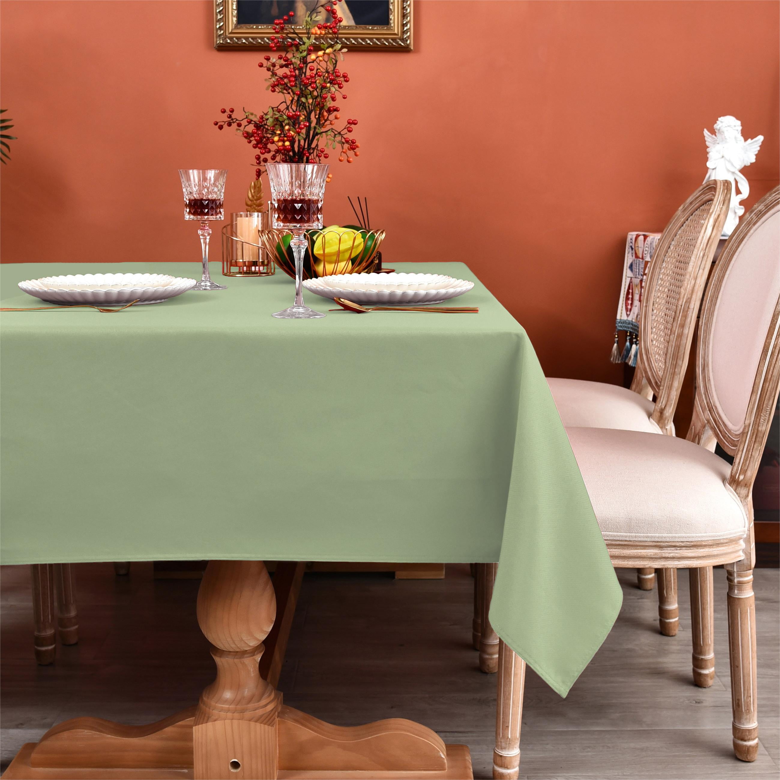 MEANMOY Sage Green 210GSM Water & Stain Resistant Square Tablecloth, 54 ...