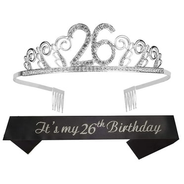 MEANT2TOBE - Meant2Be Sweet 16 Glitter Sash & Rhinestone Silver Tiara ...
