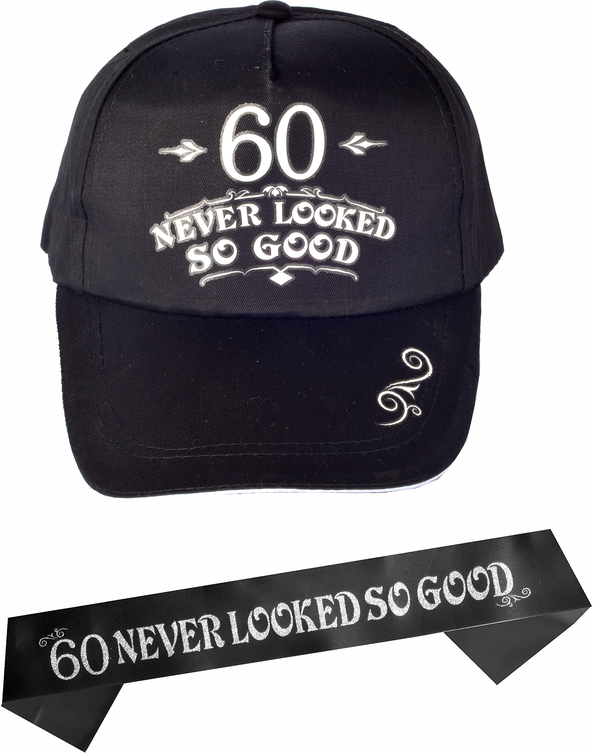 MEANT2TOBE Black 60th Birthday Accessories for Men: Hat, Sash, and ...