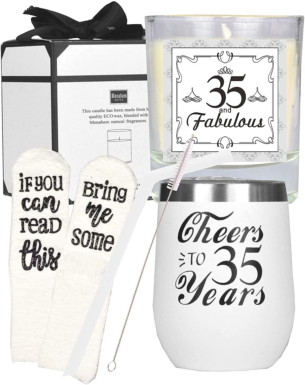 MEANT2TOBE White 35th Birthday Gifts for Women - Tumbler, Decorations ...