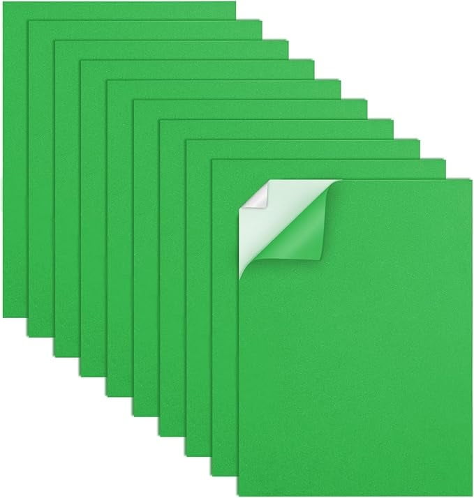 MEARCOOH Self Adhesive Foam Sheets, Green 9x12 Inch 2mm Sticky Eva Foam ...