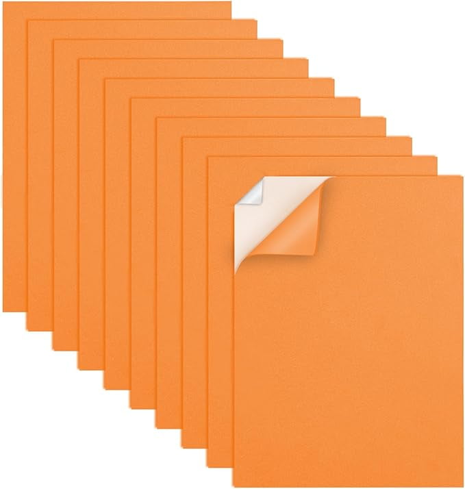 Self Adhesive Eva Foam Sheets, Orange 9x12 Inch 2mm Sticky Foam Paper ...