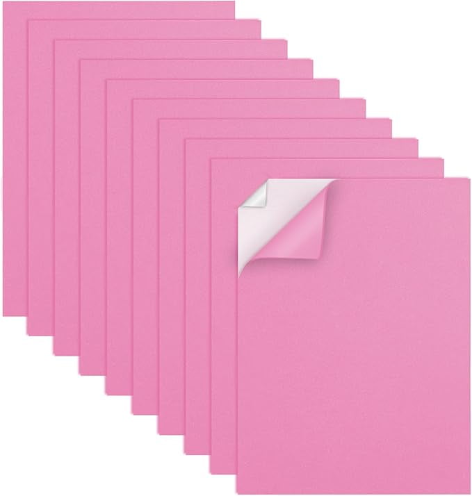 Self Adhesive Eva Foam Sheets, Pink 9x12 Inch 2mm Sticky Foam Paper for ...