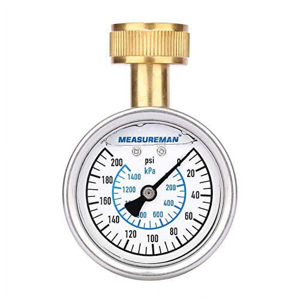 MEASUREMAN 2-1/2" Glycerin Filled Stainless Steel Water Pressure Test ...