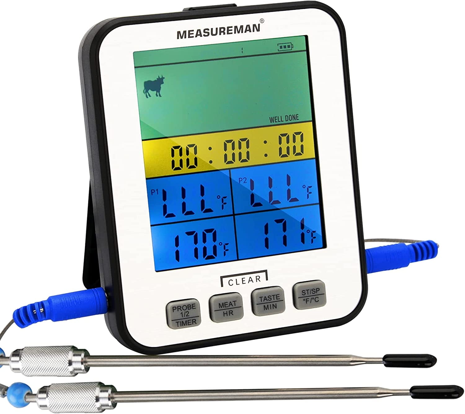 MEASUREMAN Digital Meat-Thermometer Instant-Read Food Temperature-Probe ...