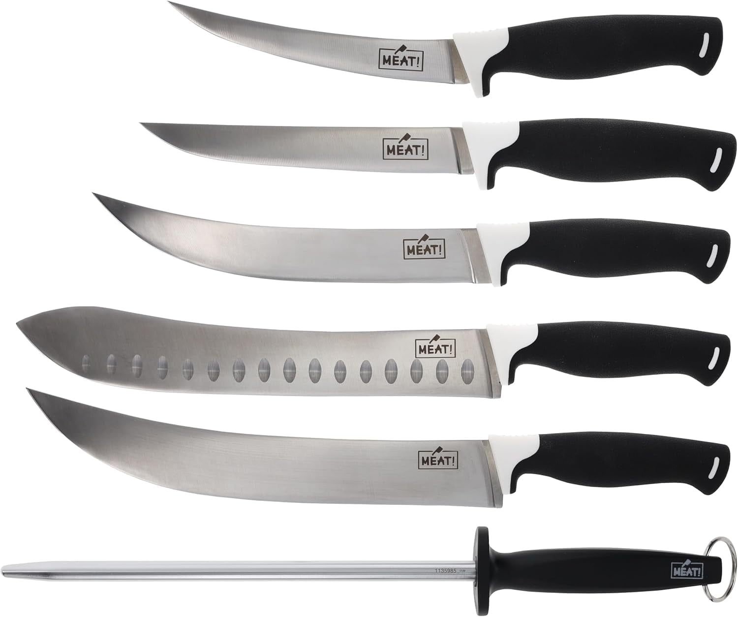 MEAT! Butcher Knives Set with Stainless Steel Blades and Slip-Resistant ...