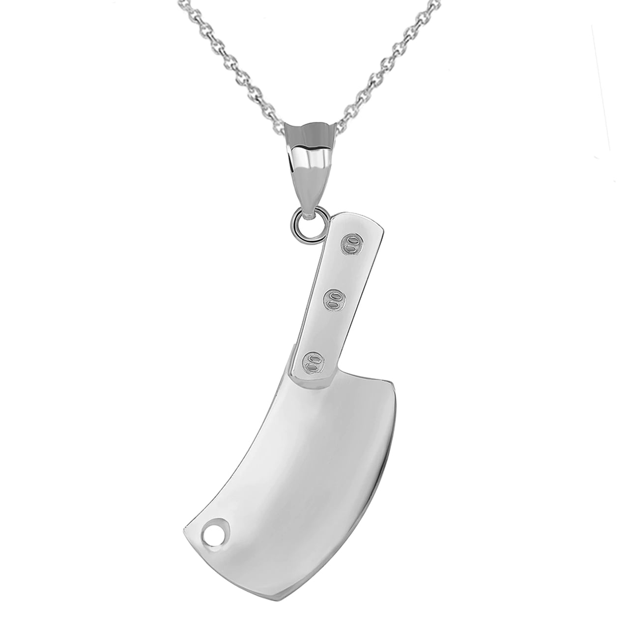 MEAT CLEAVER PENDANT NECKLACE IN STERLING SILVER : Pendant with 22 ...