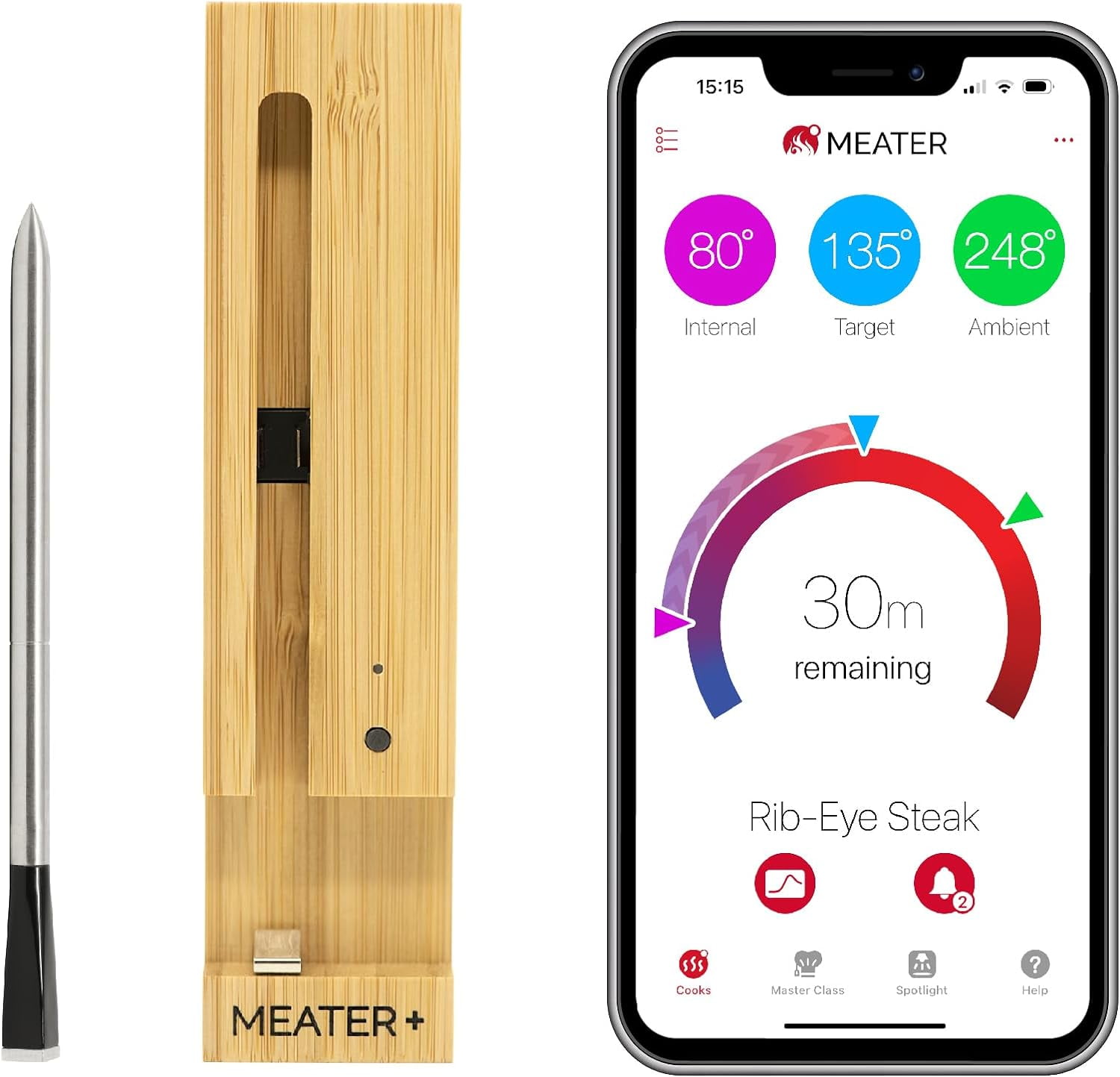 MEATER Plus: Smart Bluetooth Wireless Meat Thermometer Digital | BBQ ...