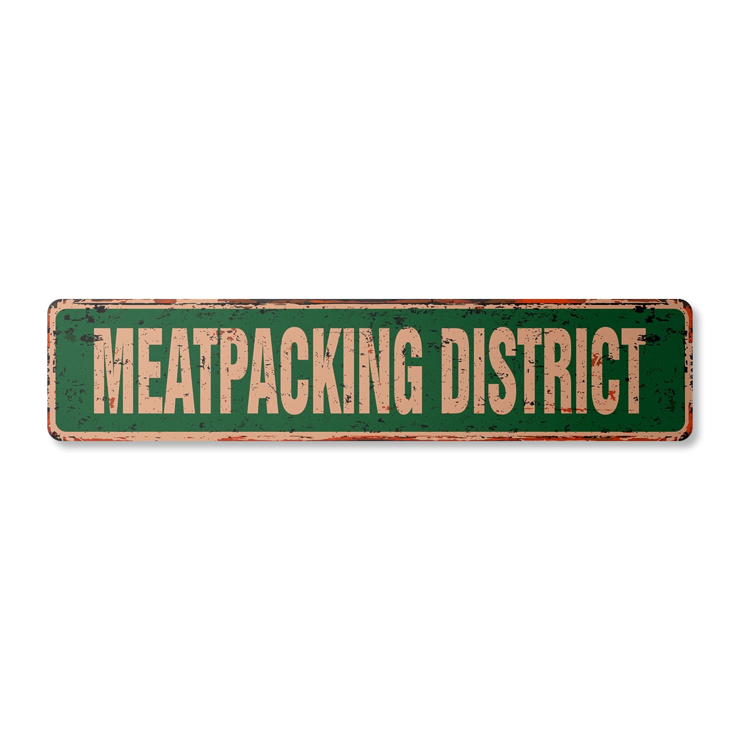 MEATPACKING DISTRICT Vintage Aluminum Street Sign manhattan new york ...