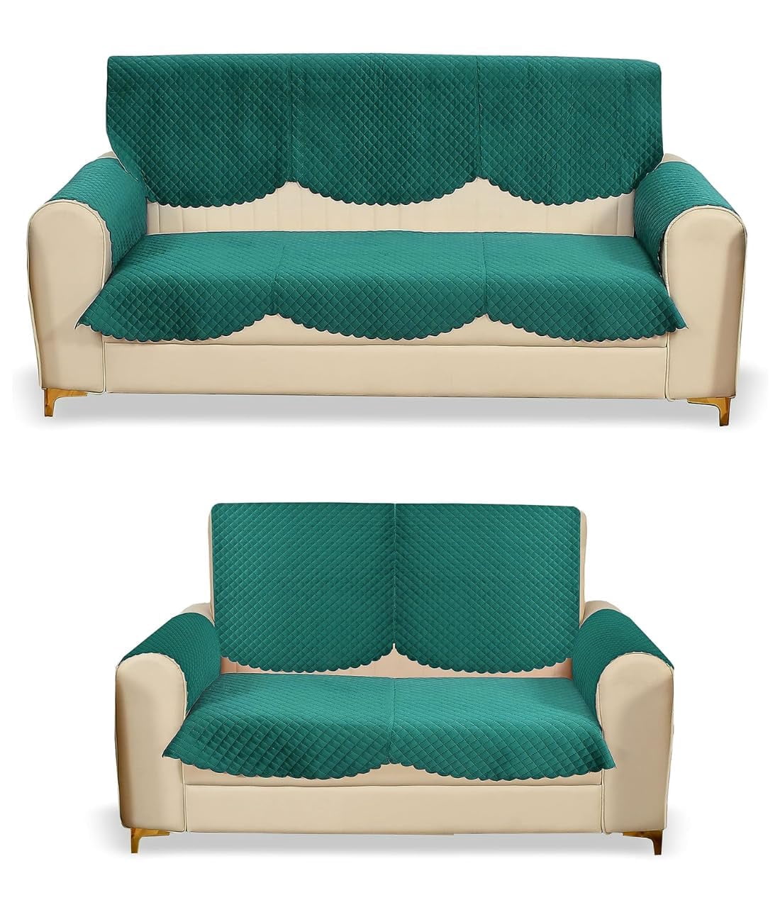 MEBELS JOY 5 Seater Sofa Cover Couch Cover Quilted Velvet Material Soft ...