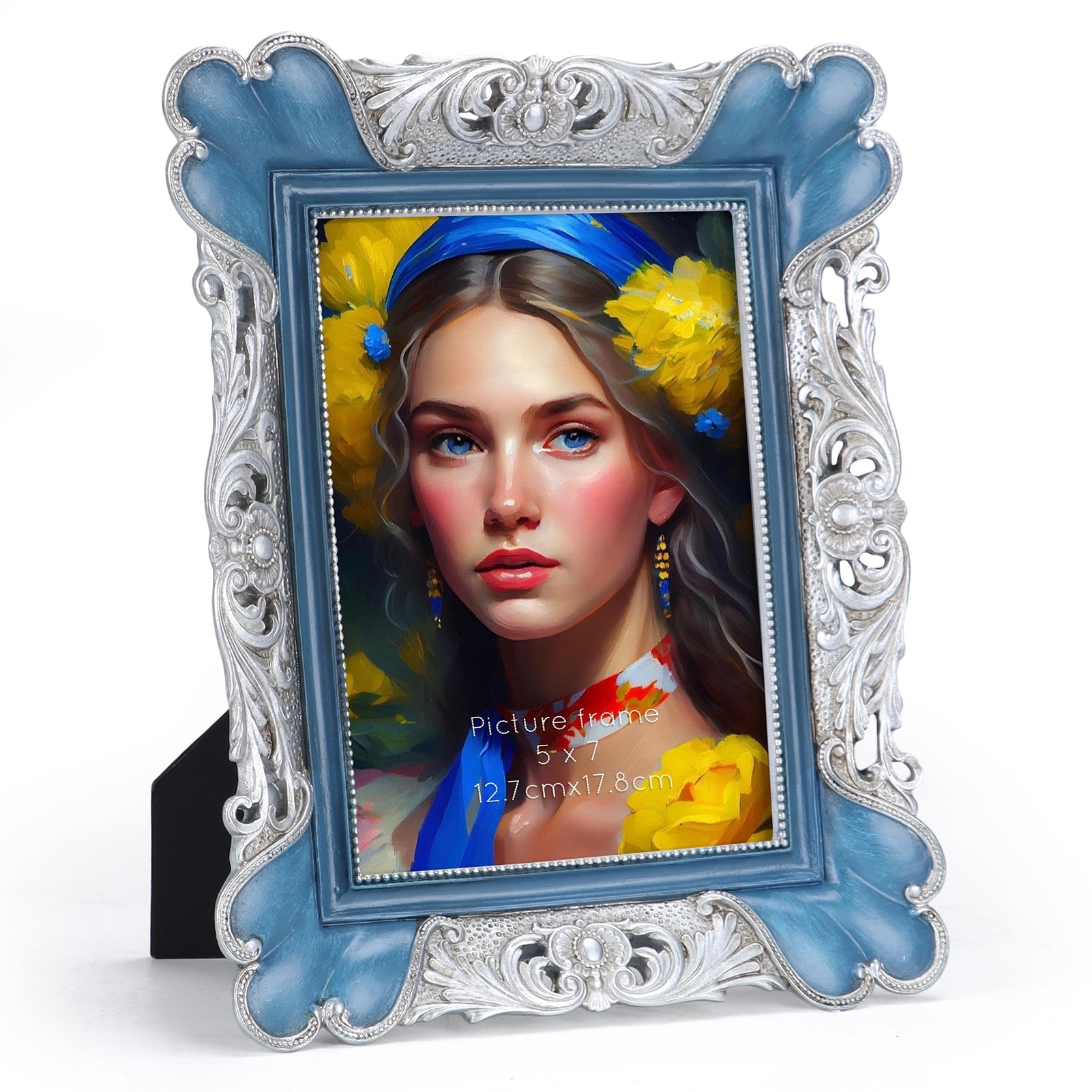 MEBRUDY 1 Pack 5x7 Vintage Picture Frame, Antique Photo Frames 7x5 with ...