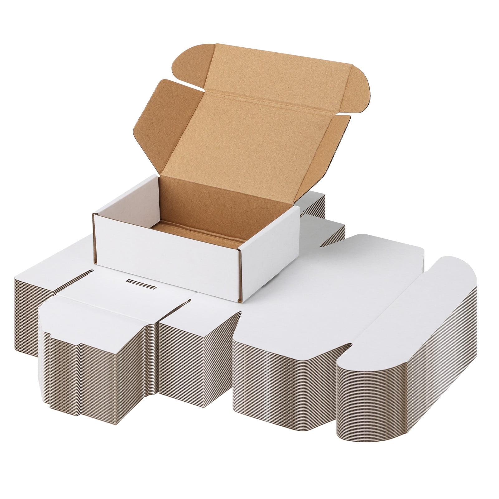 MEBRUDY 6x4x2 Shipping Boxes Set of 50, Small Tuck-Top Corrugated Box ...