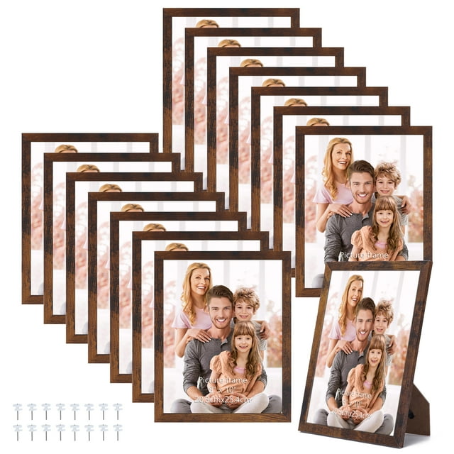 MEBRUDY 15-Pack 8x10 Brown Picture Frames, for Wall or Tabletop Display ...