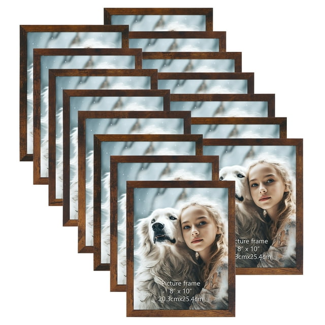 MEBRUDY 8x10 Picture Frame Set of 15, Brown Picture Frames Display 8 by ...