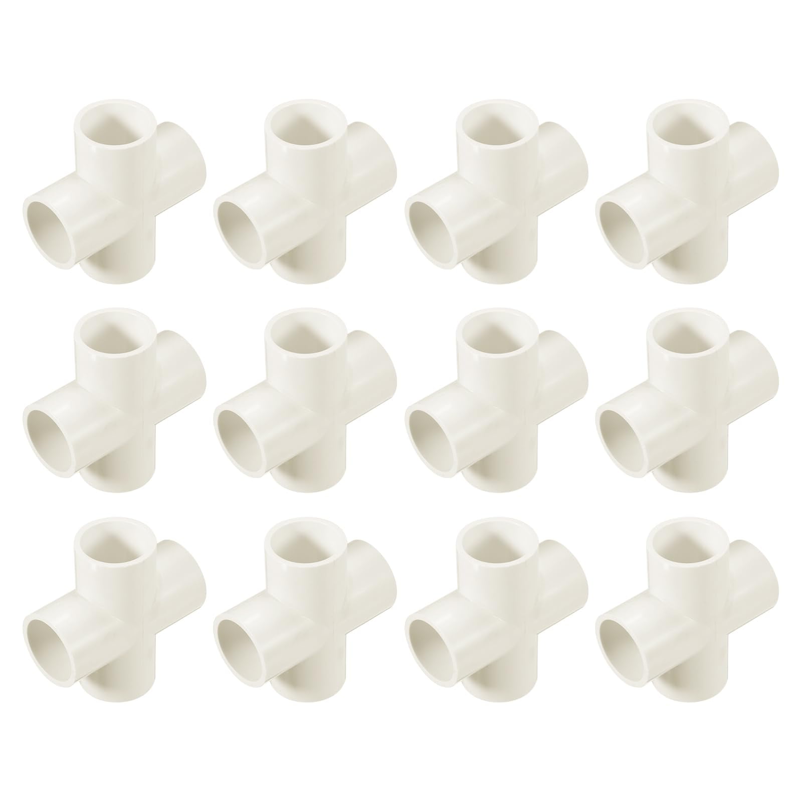 MECCANIXITY 16 Pcs PVC Fitting, Cross 4 Way PVC 1" 0.98" PVC Connectors ...