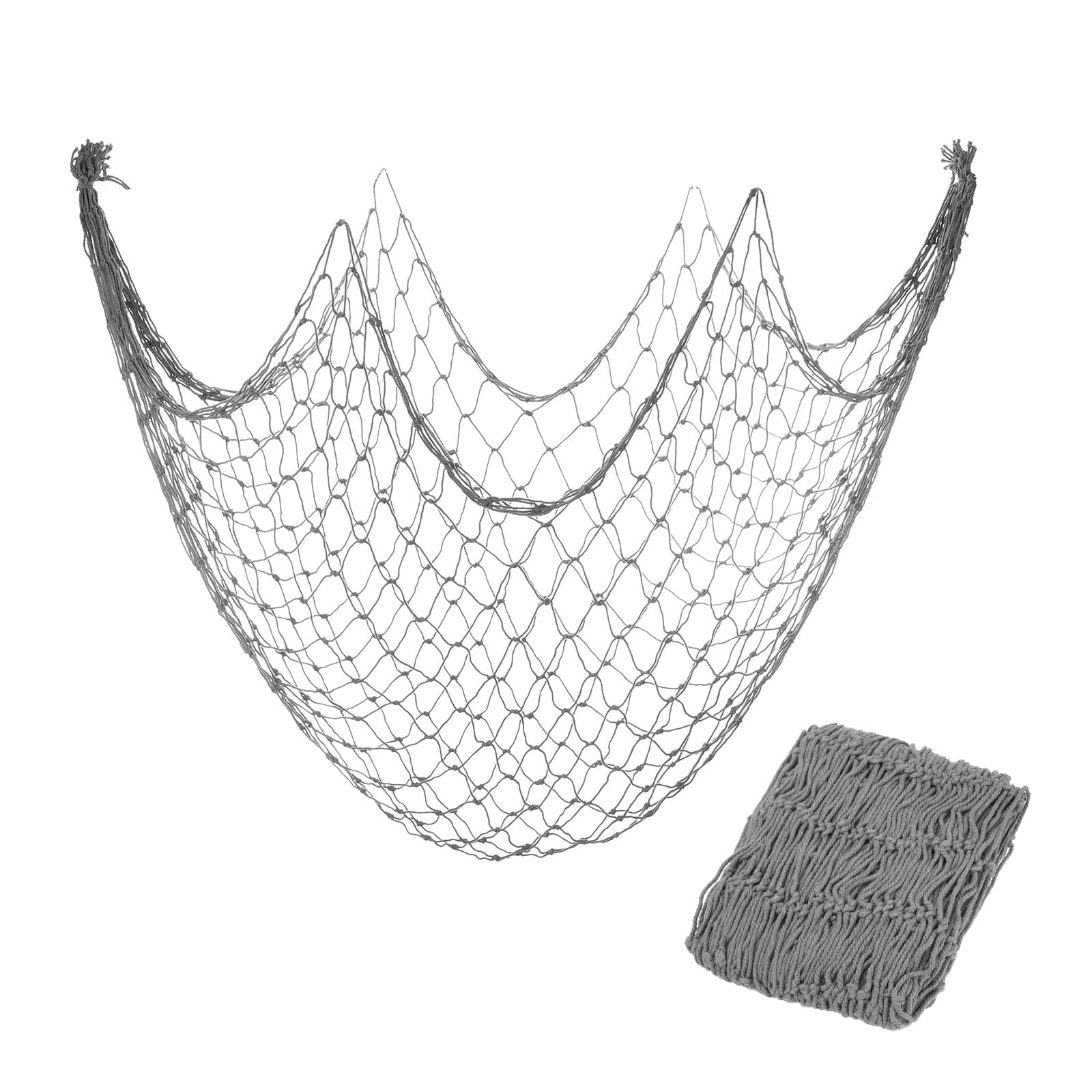 MECCANIXITY 2 Pack Decorative Fishing Net Decor, Dark Gray 80x40 Inch ...