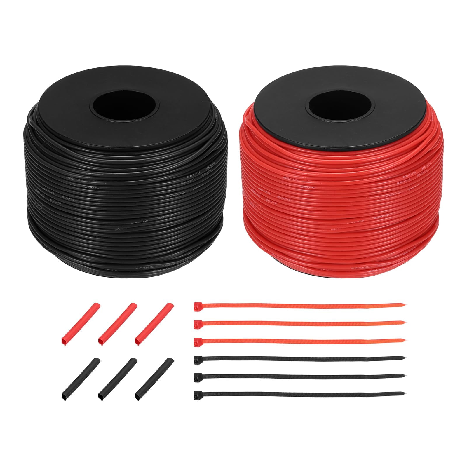 MECCANIXITY 24 Gauge Silicone Electrical Wire Cable, 24 AWG 300ft Black ...