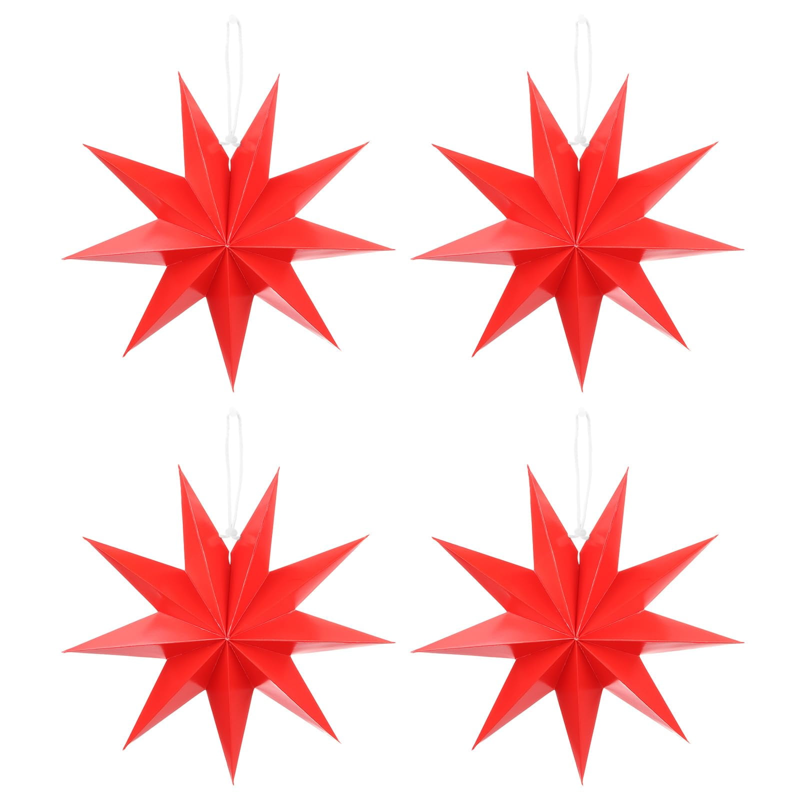 MECCANIXITY 4 Pcs Paper Star Lanterns 9-Pointed 12" Hanging Star Paper ...
