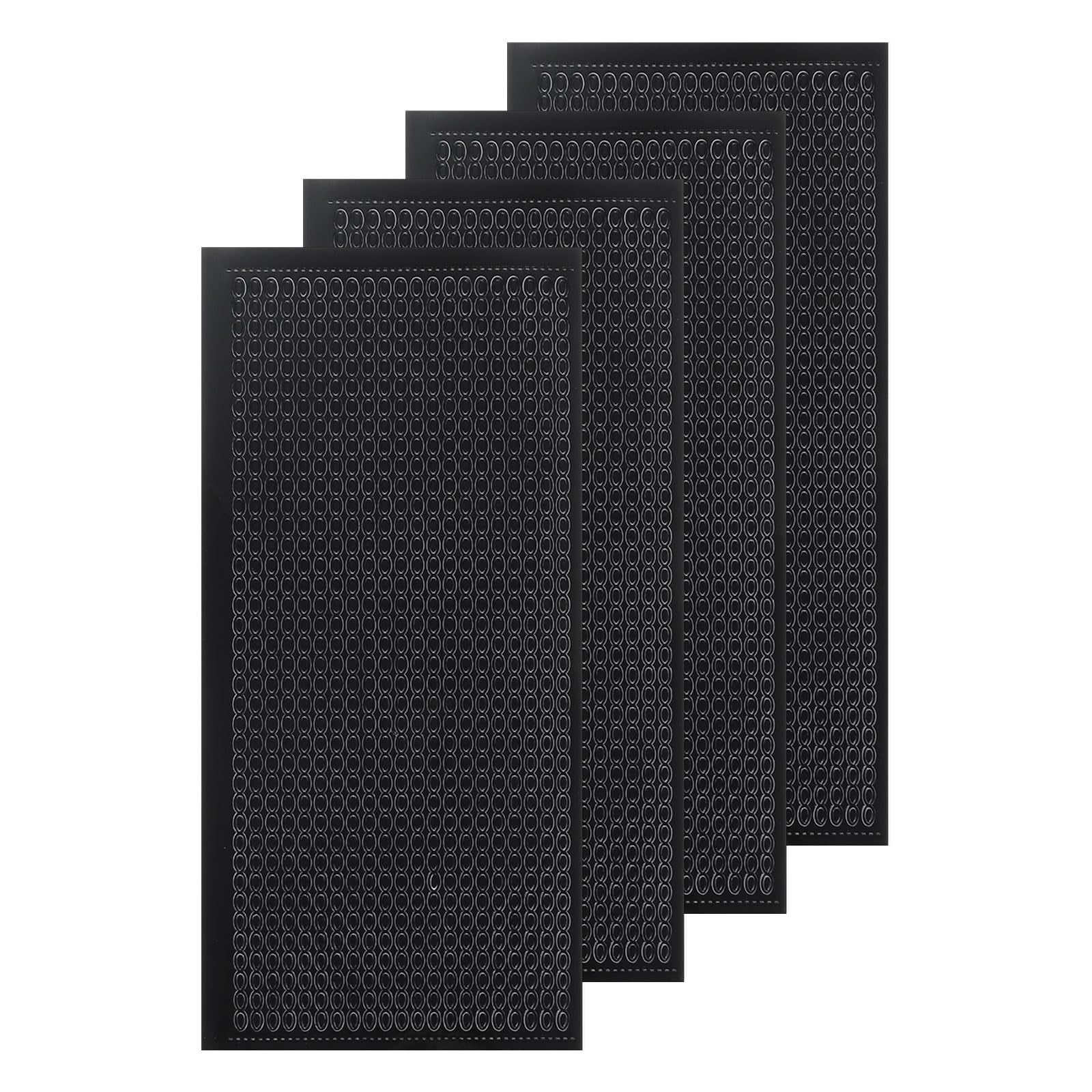 MECCANIXITY 4 Sheets Nail TMA2 Black Art Stickers Decals 3D Chains Line ...