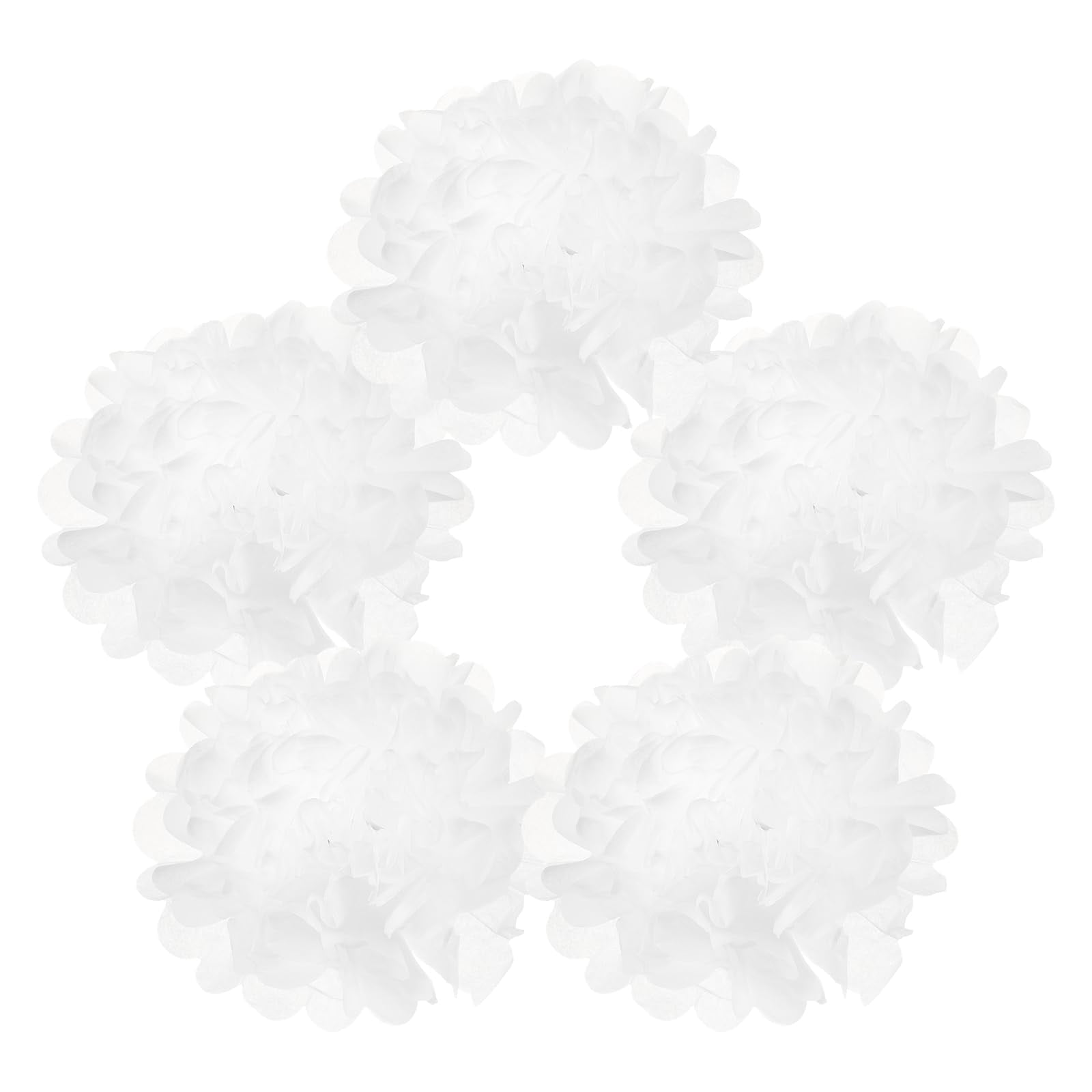 MECCANIXITY 5Pcs White Paper Pom Poms, 6 Inch Paper Flowers for DIY ...