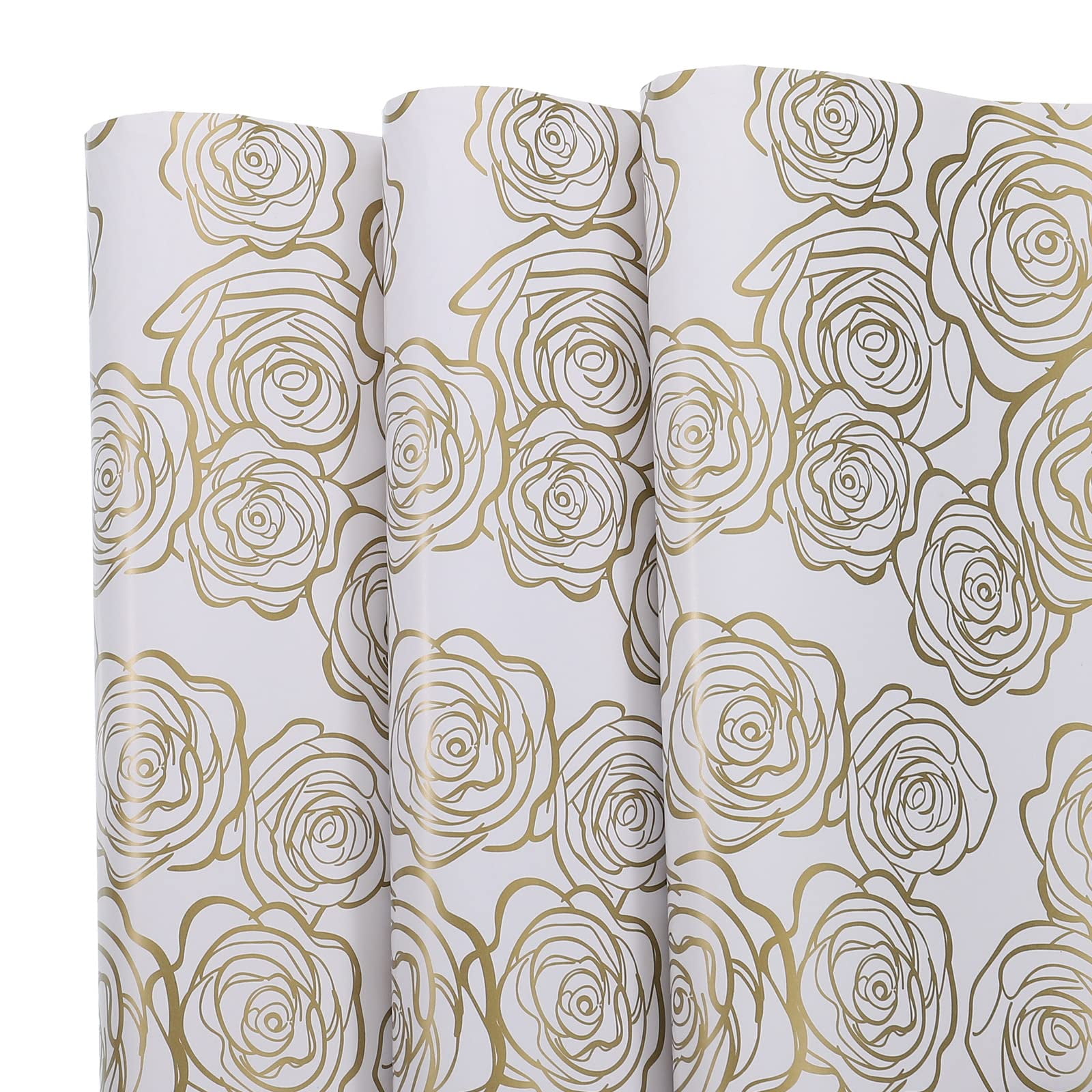 MECCANIXITY Birthday Wrapping Paper Sheet,Gold Rose 20 x 28 Inch Gift ...