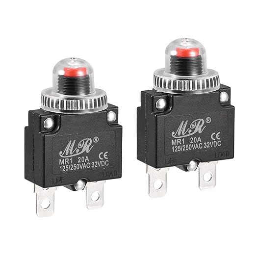 MECCANIXITY Circuit Overload Protector 20A AC125/250V DC32V Push Button ...