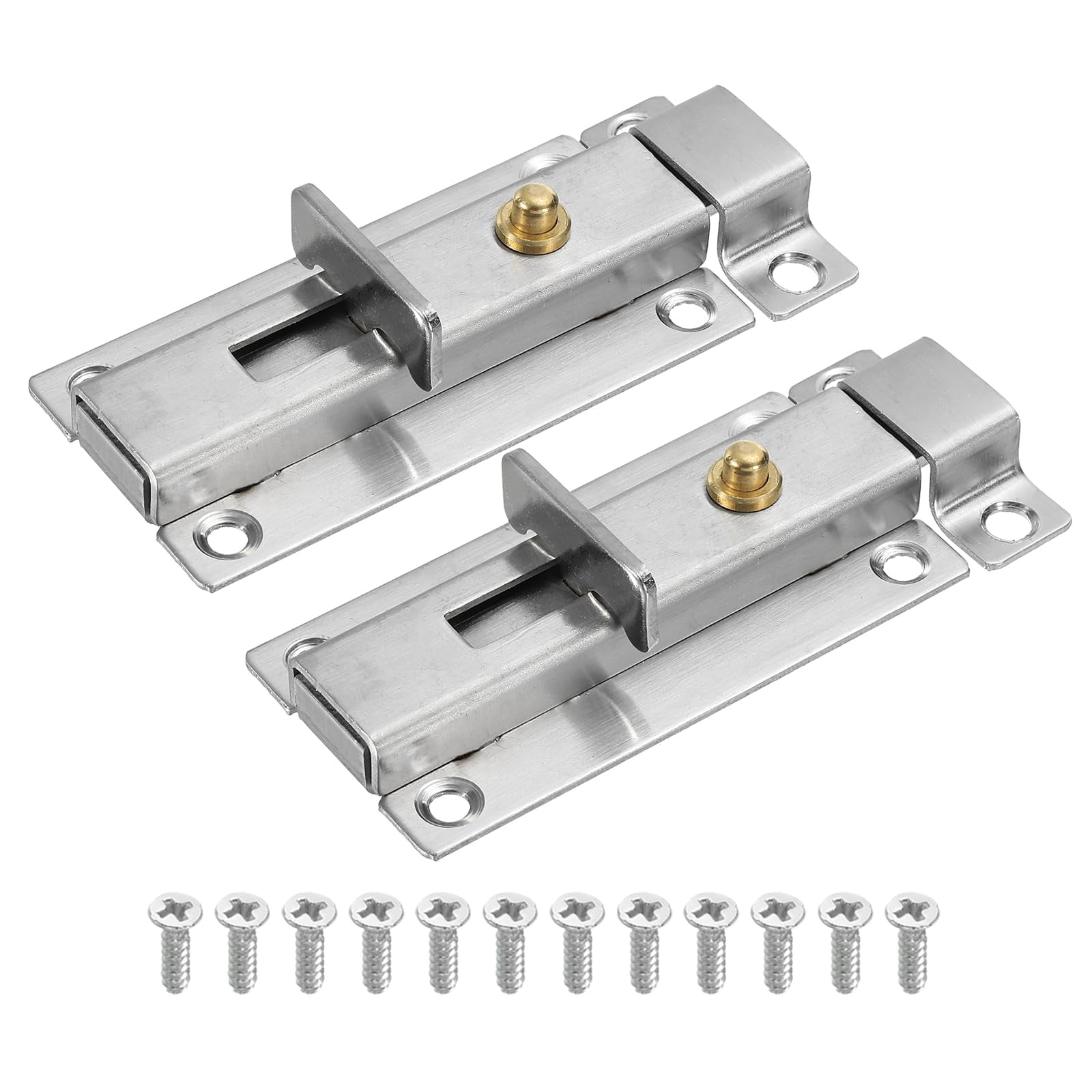 MECCANIXITY Door Bolt Latch 3.35 x 1.65 Inch Spring Surface Mounted ...