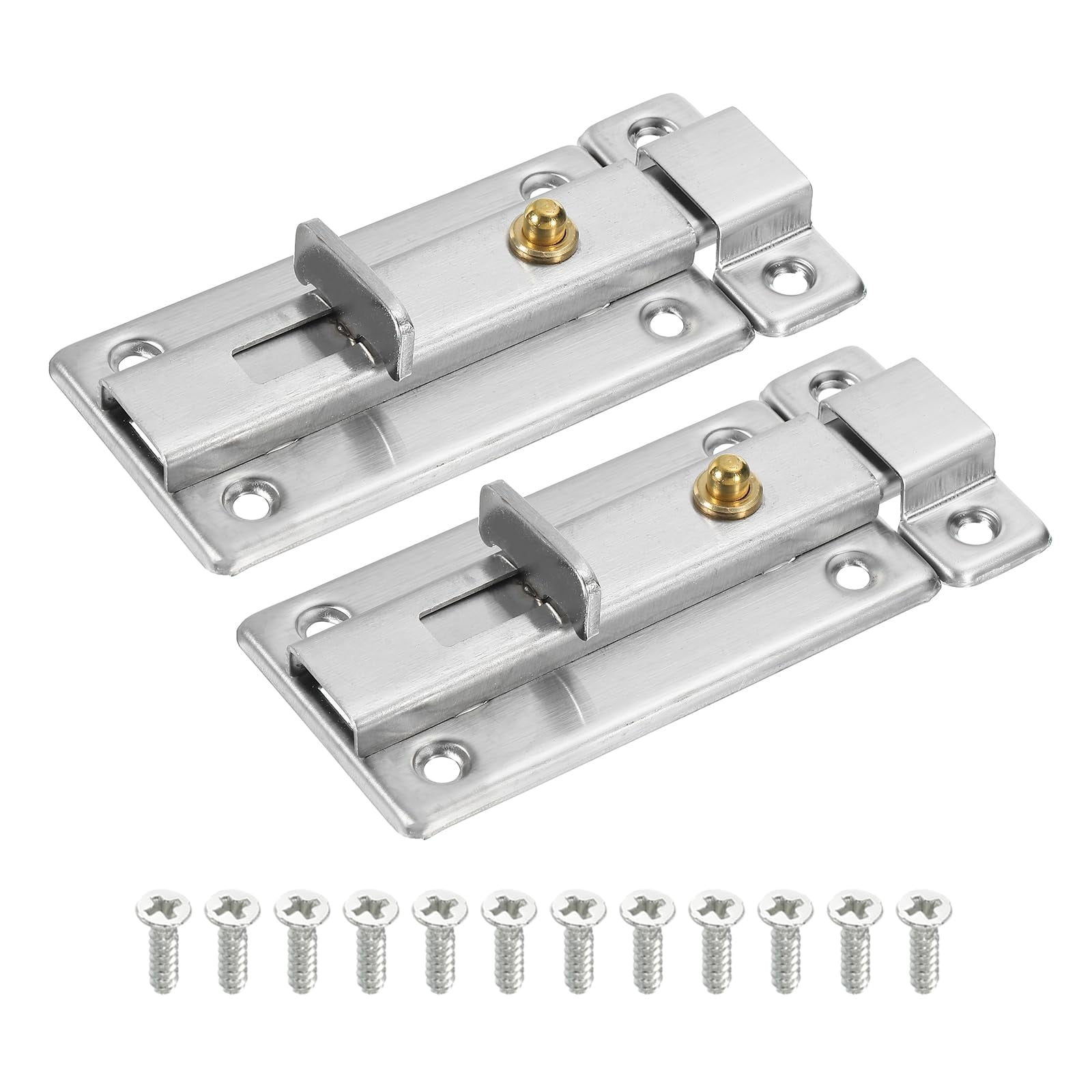 MECCANIXITY Door Bolt Latch 3.43 x 1.65 Inch Spring Surface Mounted ...