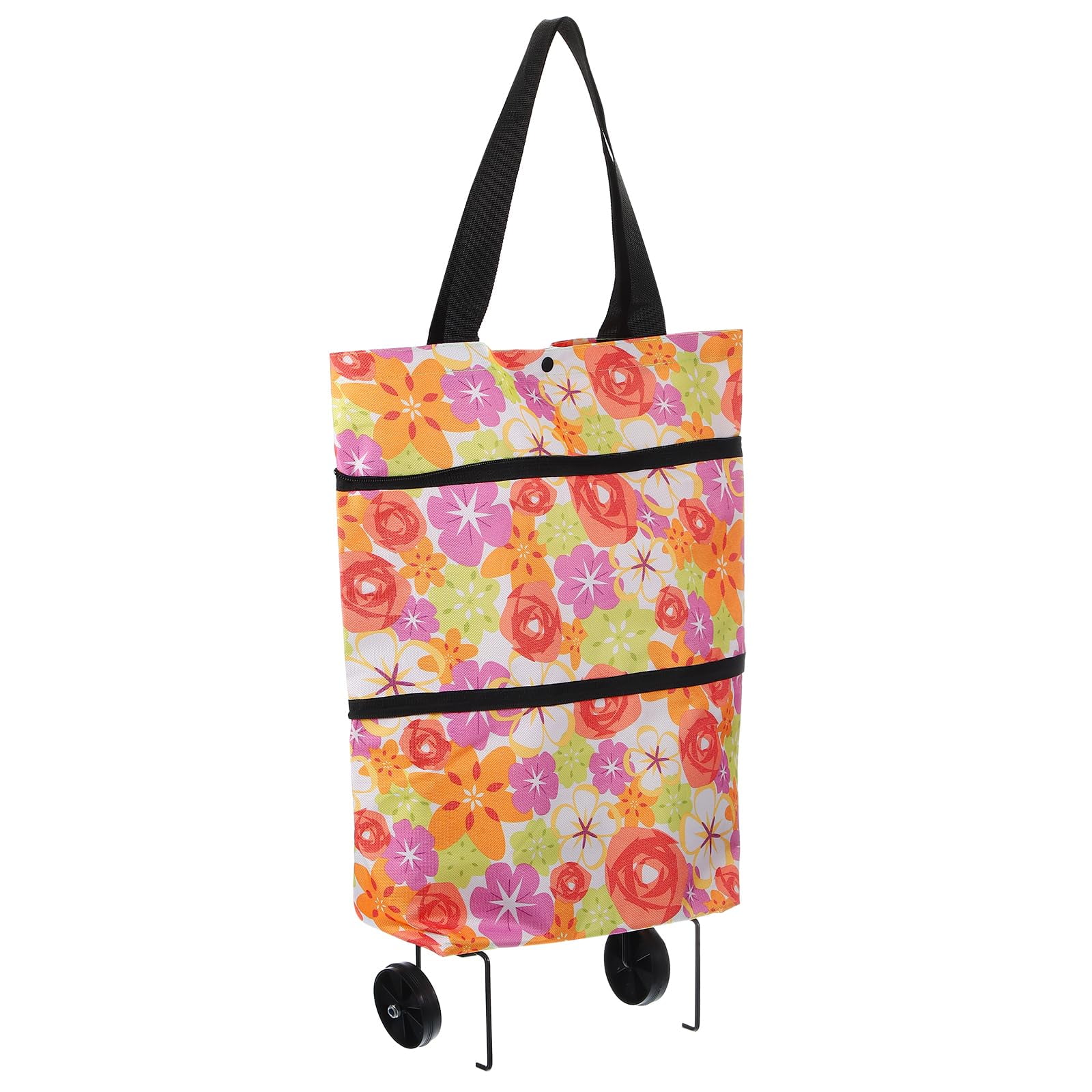 MECCANIXITY Folding Shopping Bag with Wheels 66lb Reusable Collapsible ...