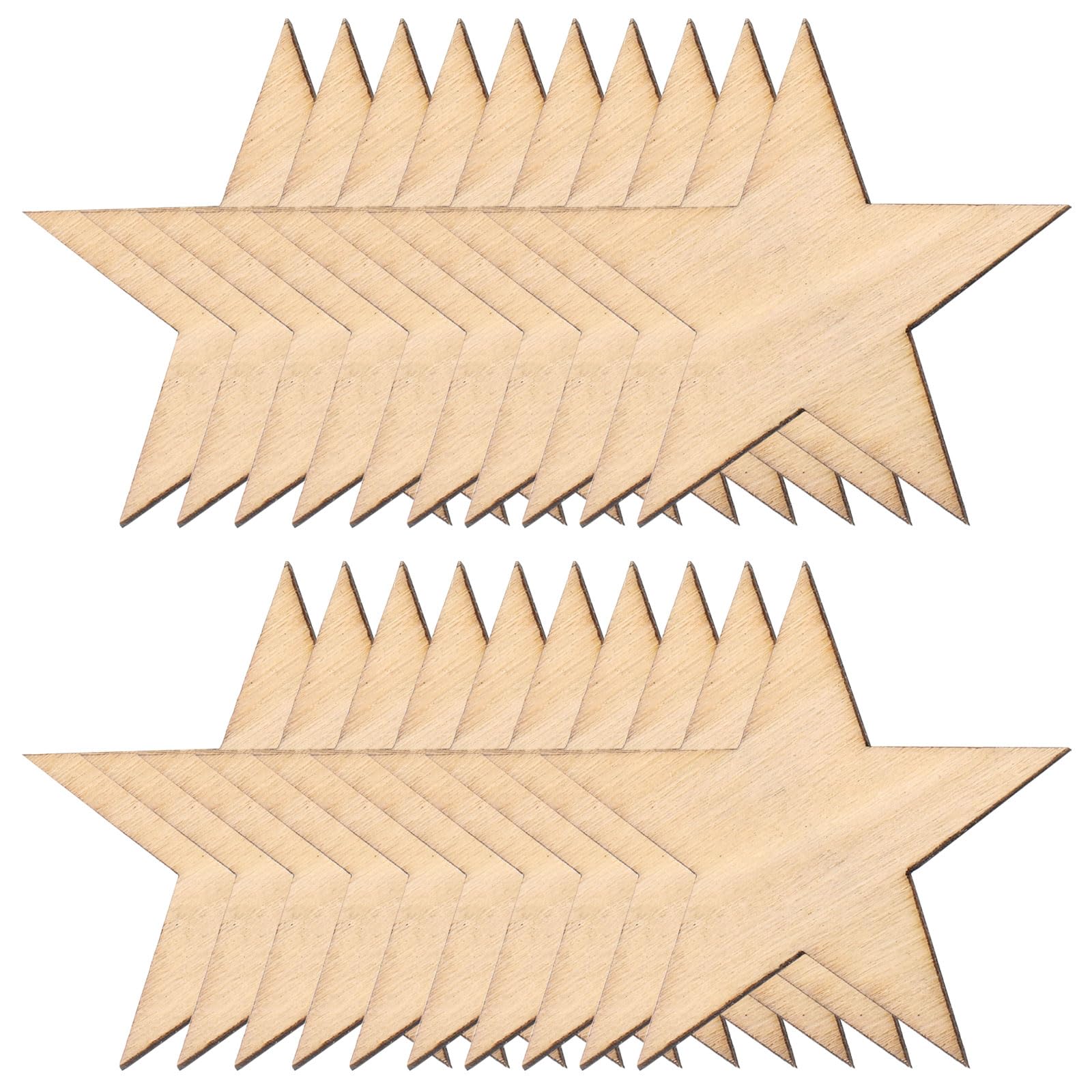 MECCANIXITY Wooden Stars Unfinished EC36 Wood for Crafts, 5cm(2") Star ...