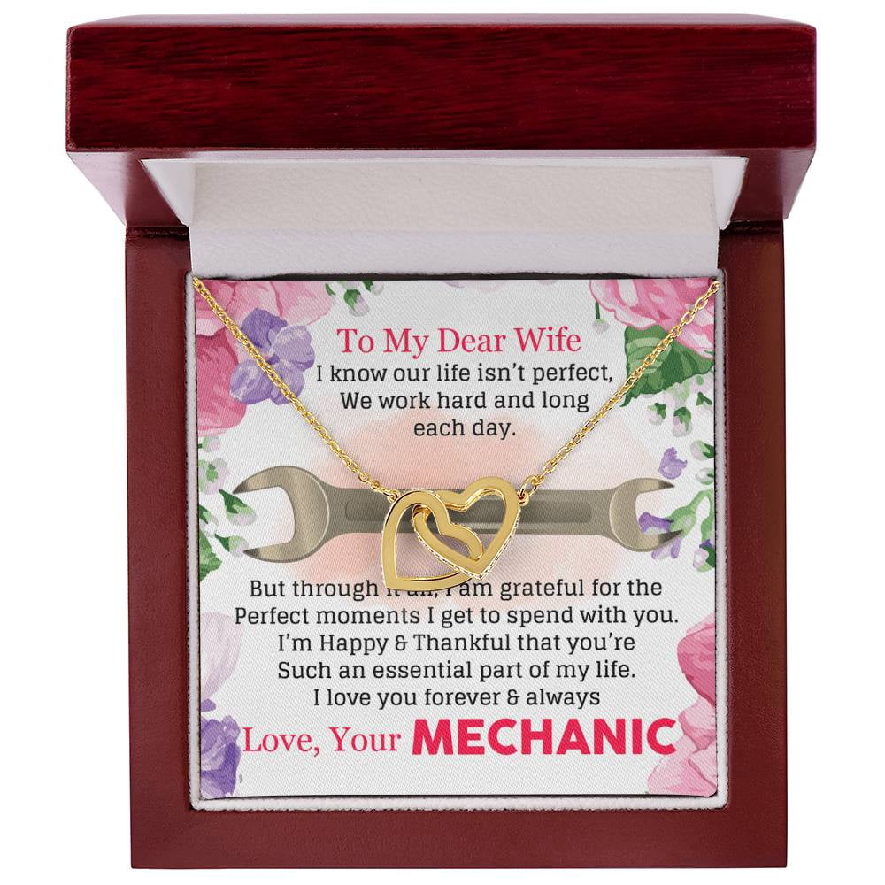 MECHANIC'S WIFE, Interlocking Hearts Necklace, 14K White Gold or 18K ...