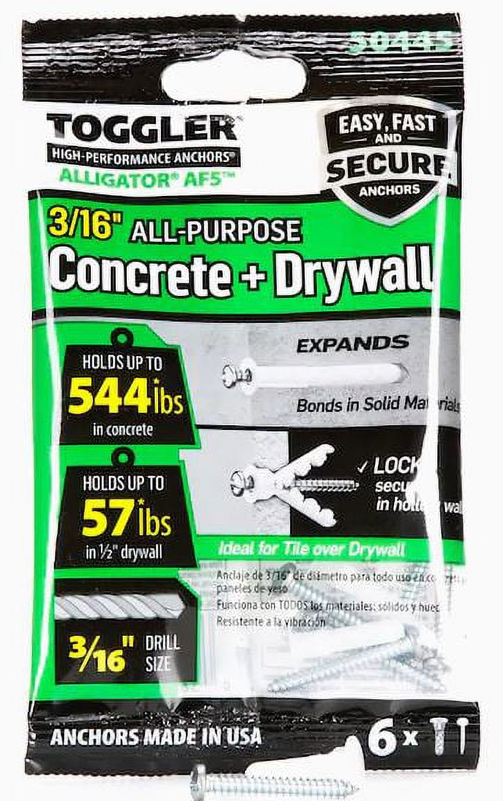 MECHANICAL PLASTICS CORP Toggler Alligator 6-Pack 3/16-Inch Solid Wall ...
