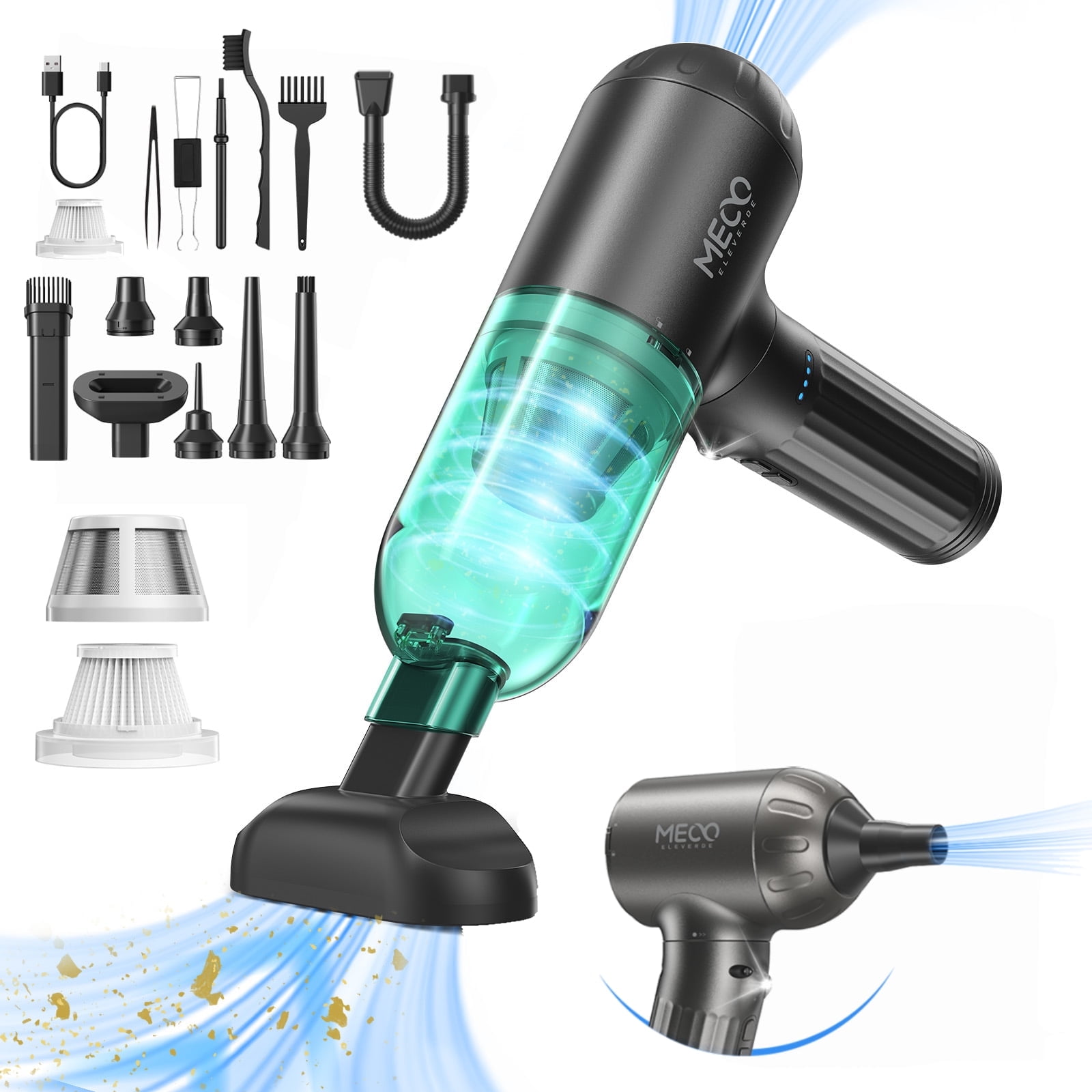 MECO Cordless Compressed Air Duster, 18KPa Strong Handheld Car Vacuum ...