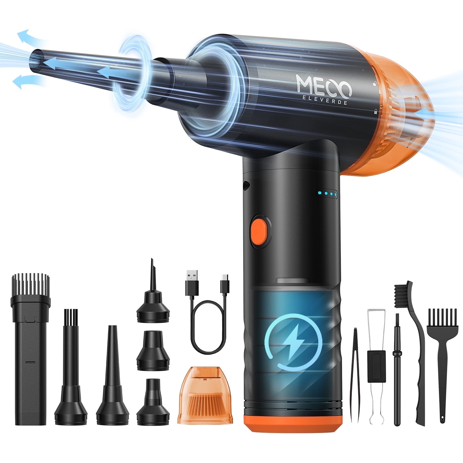 MECO Rechargeable Electric Duster, Portable Computer Dust Blower, 8 x 6 ...