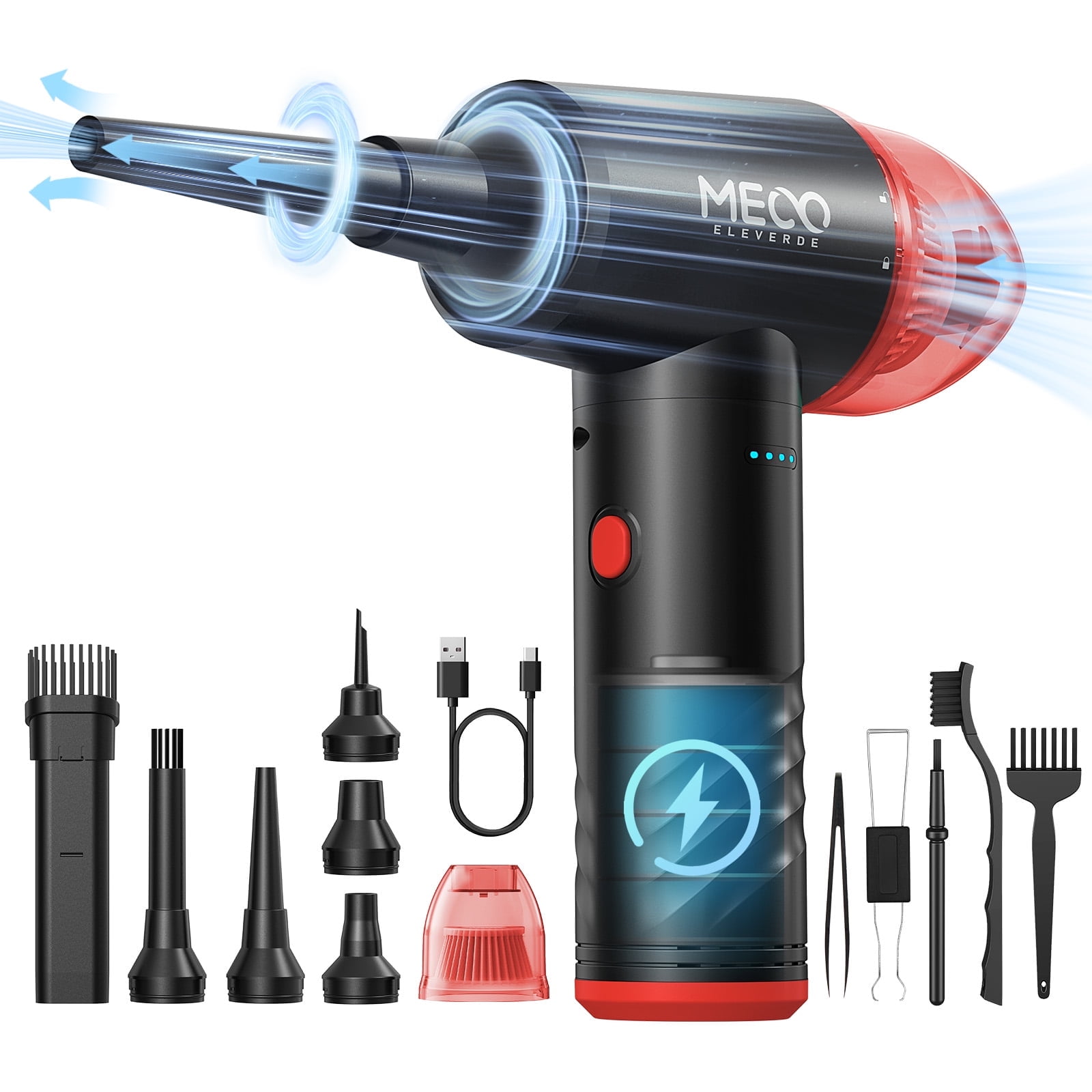 MECO Cordless Vacumm, Compressed Air Duster, Replaces Air Cans Spray, 8 ...