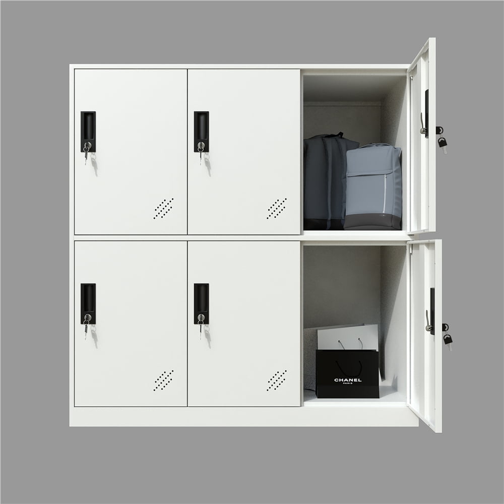MECOLOR Metal Office and Home Storage Cabinet Locker with 6 Doors Thin ...