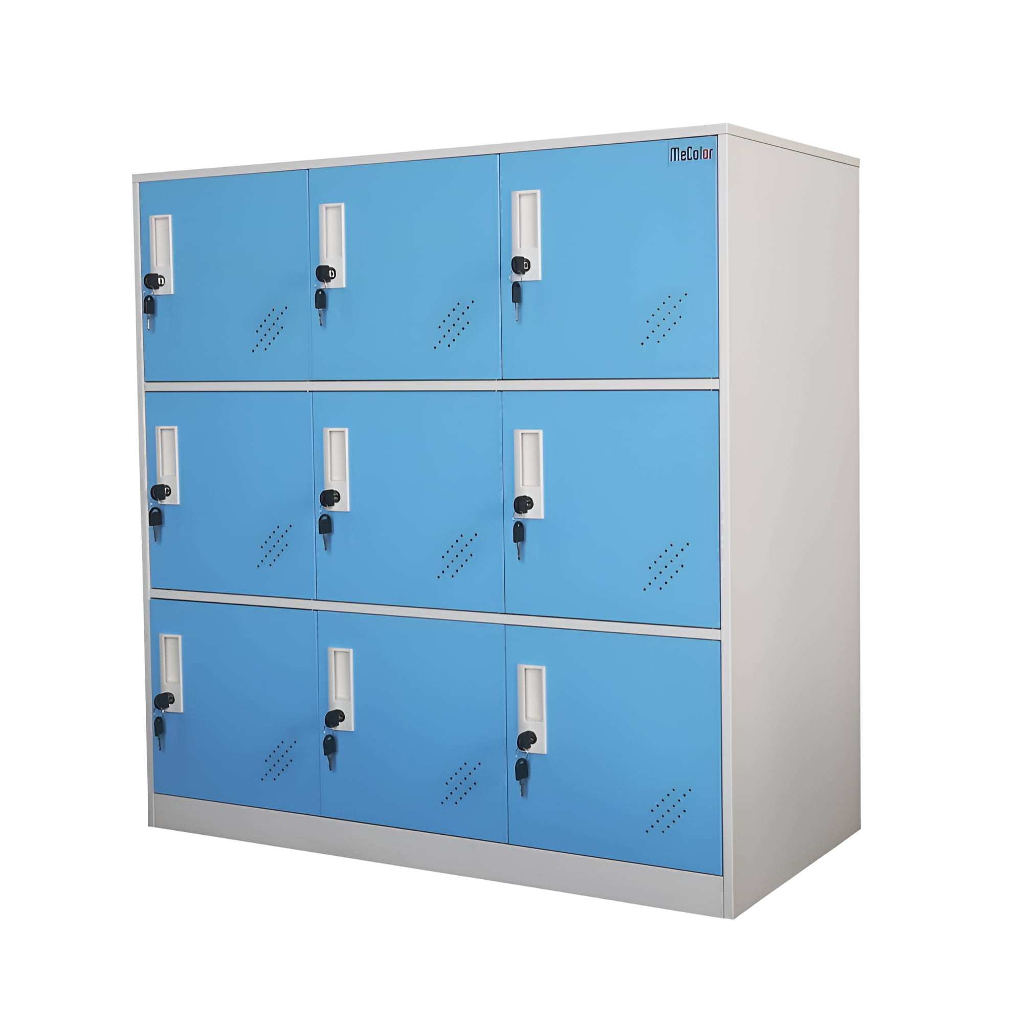 MECOLOR - Small Locker Cabinet with 9 Case Blue Color 36.5" Tall for ...