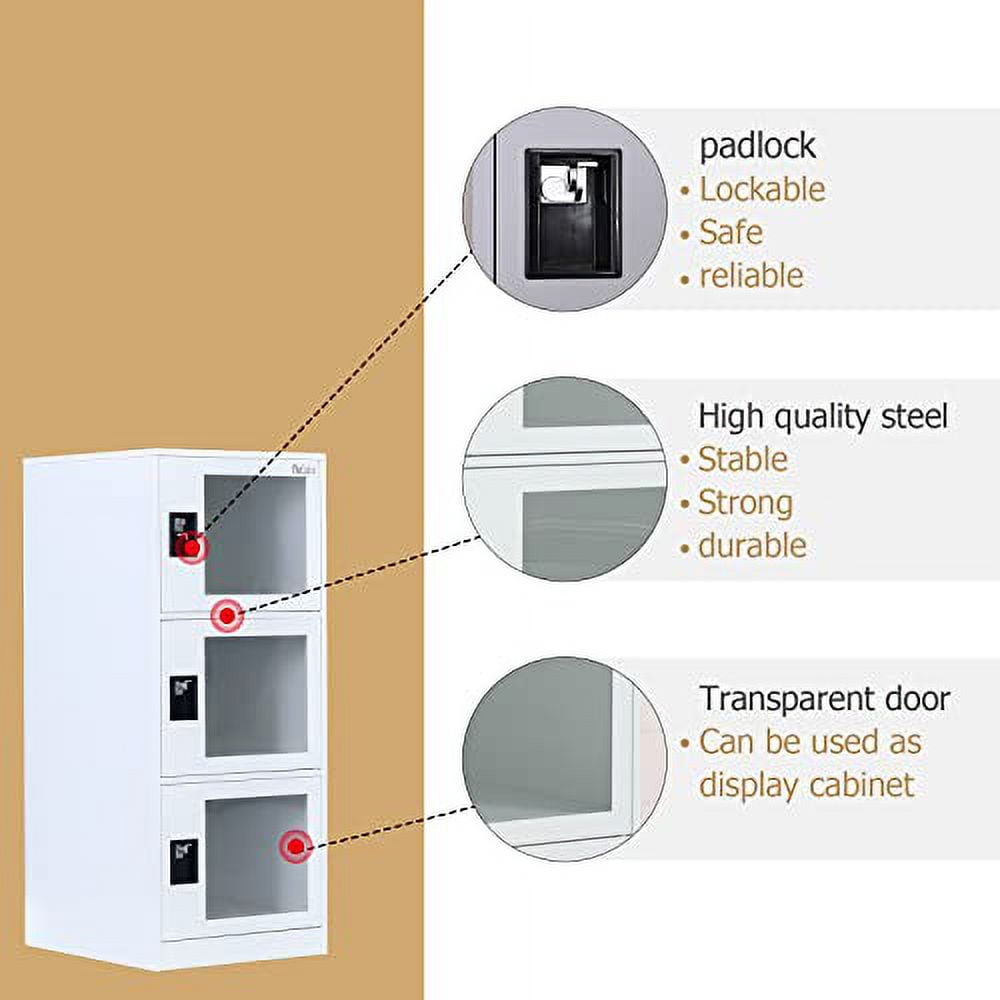 MECOLOR Vertical Single Tier Small Locker with Padlock latche Plastic ...