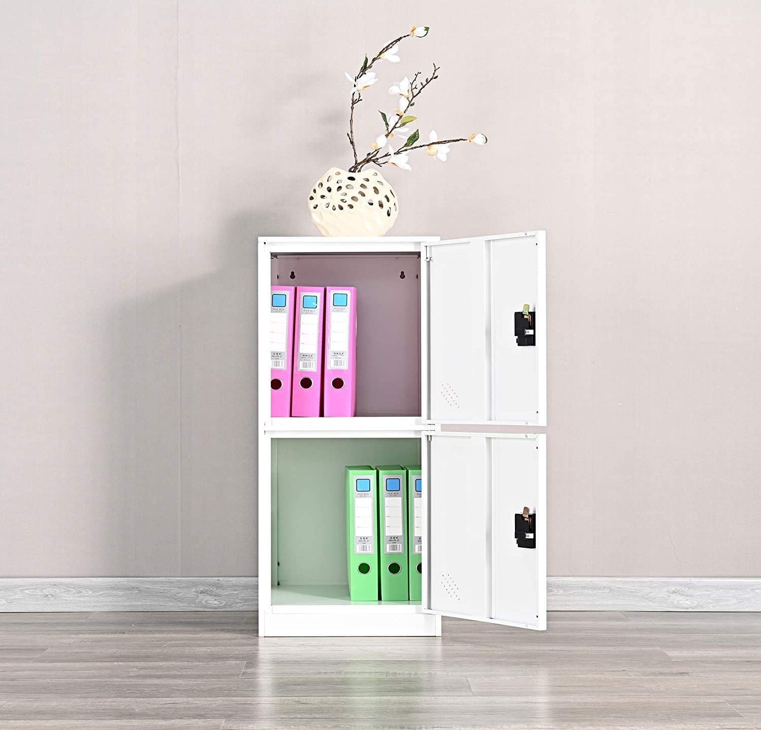 MECOLOR Vertical Single Tier Small Locker with Padlock latche 2 or 3 ...