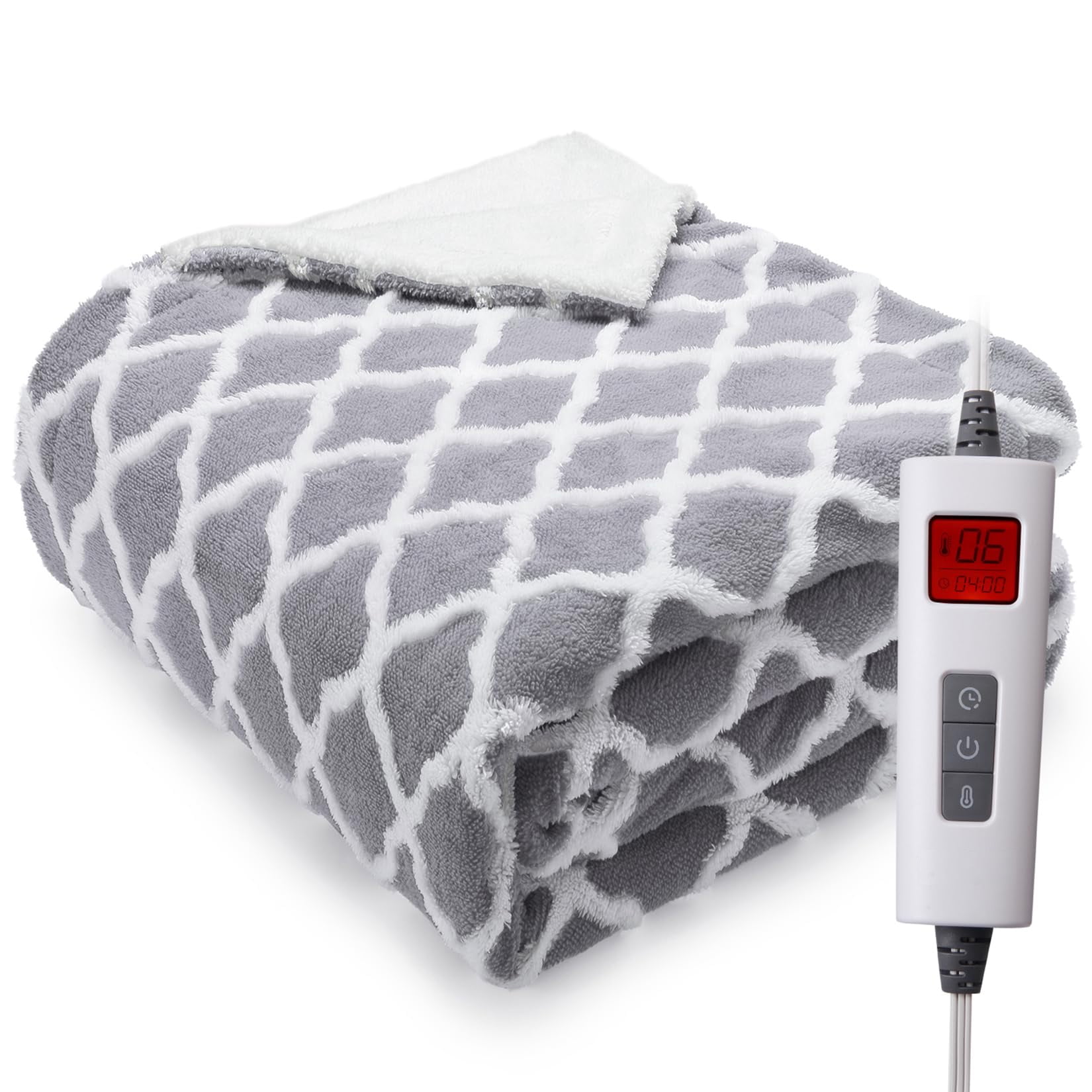 MECOTOP Heated Blanket King Size 90"× 100", Electric Blanket Dual ...