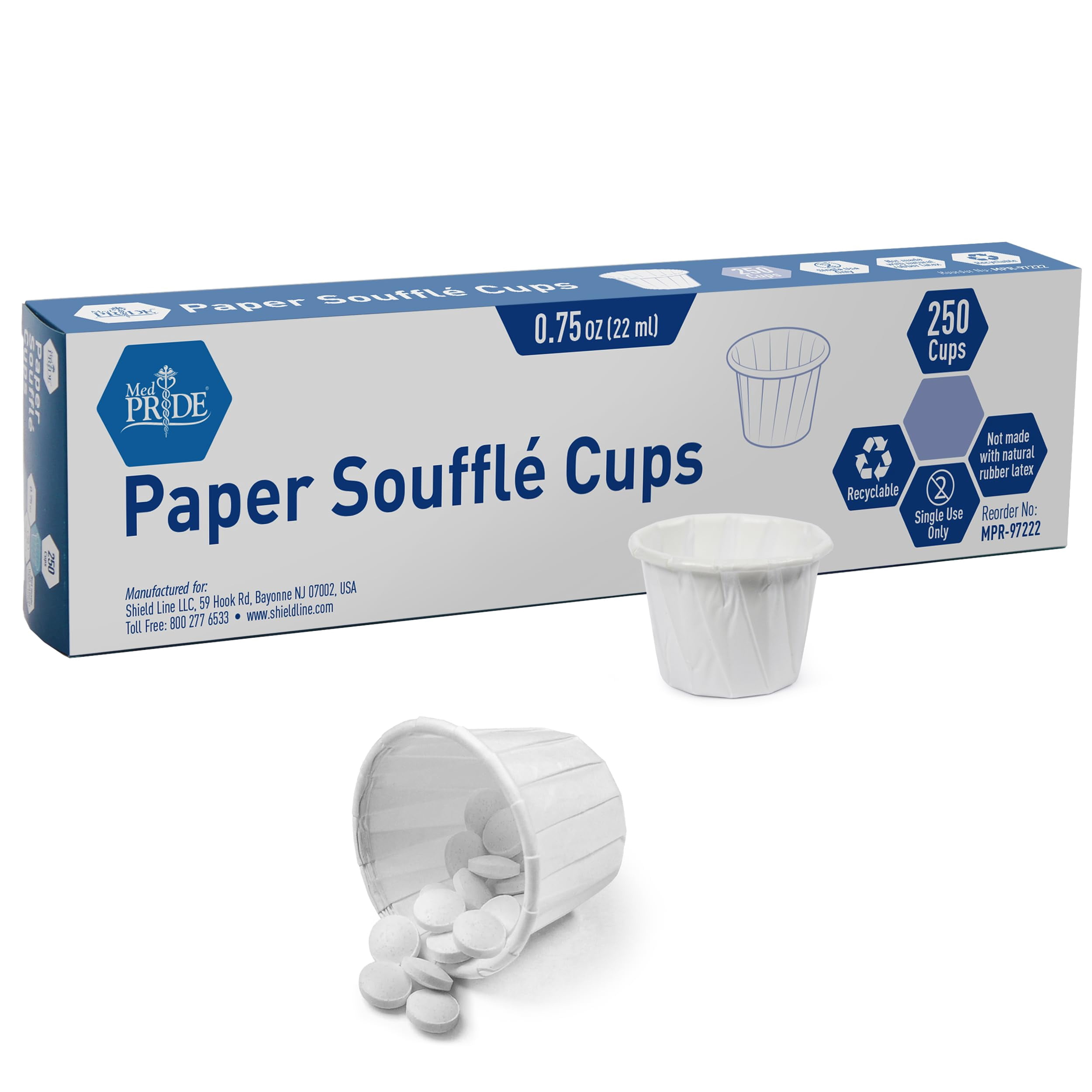 MED PRIDE Disposable 250 AIF9 Pack Paper Souffle Medicine Cups-0.75 ...