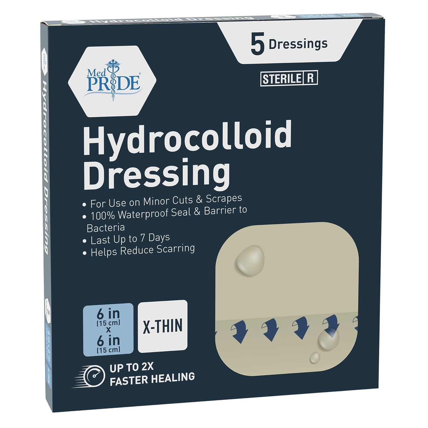 MED PRIDE Hydrocolloid Bandages 6x6 Inch, 5-Pack – Blister Bandages ...