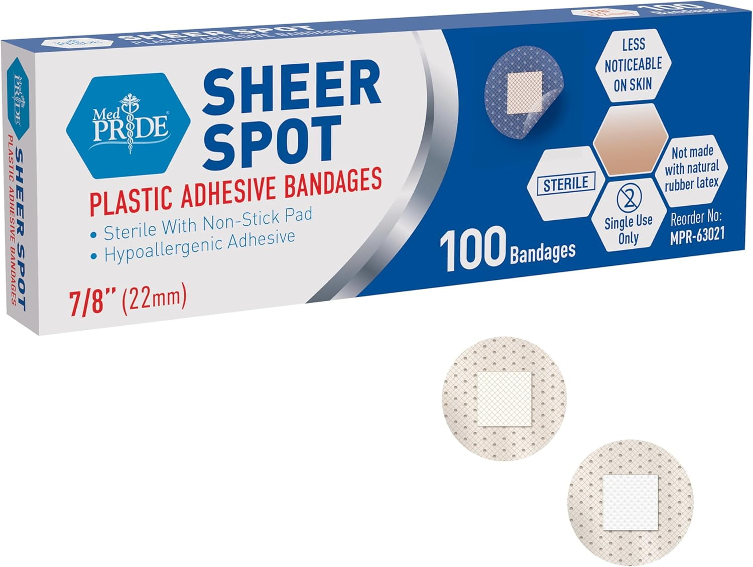 MED PRIDE Sheer Adhesive Bandages for Wounds Plastic Sterile First Aid ...