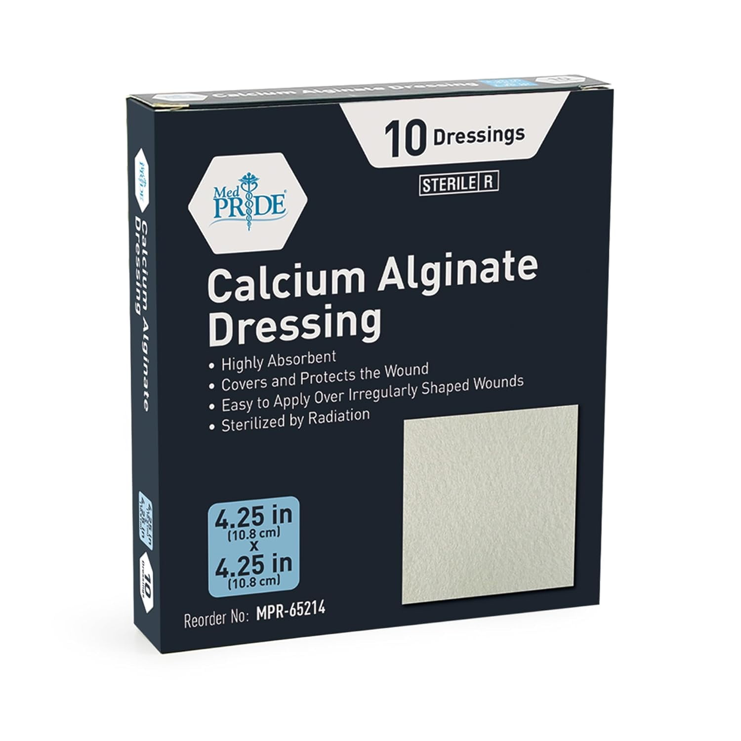 MED PRIDE Silver Calcium Alginate Wound Dressing Pads, 4 x 4 inch, 10 ...